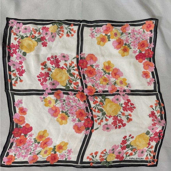 Halston Heritage | Accessories | Vintage Halston Heritage Floral Silk ...